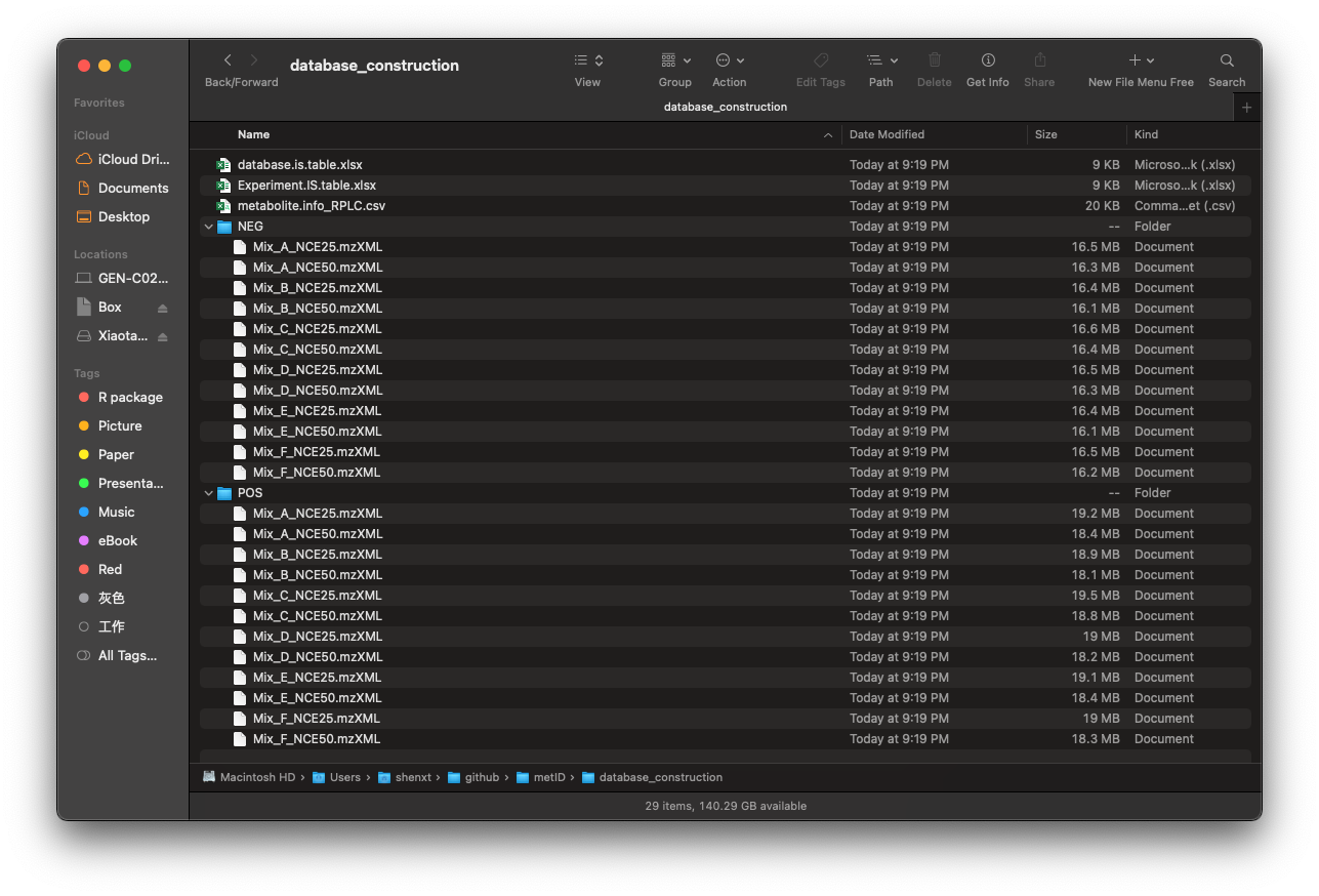Construct In House Ms2 Datbase Using Metid • Metid